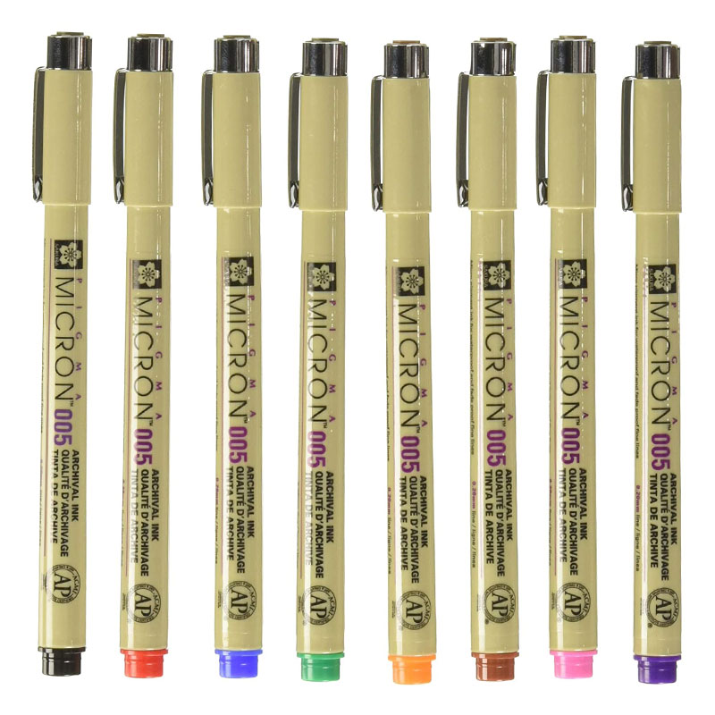 Sakura Pigma Micron Pen Set Of 8 Assorted Colours Starbox